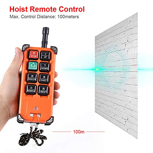 Bewinner 24V DC Hoist Crane Radio Remote Controller System, 8 Channels ...