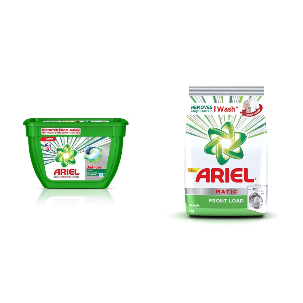 Buy Ariel Matic 3in1 PODs Liquid Detergent Pack 18 Count for Both Front ...