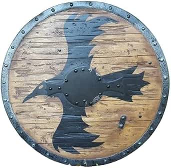 Amazon.com: Medieval Viking Armour Shield Raven Round Shield for Battle ...