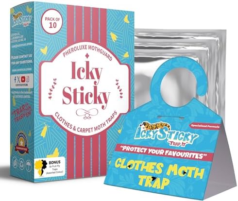 Icky Sticky Pheromone Moth Killer - Set of 10 Advanced Pheroluxe Moth ...