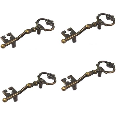 WEICHUAN Antique Zinc Alloy Bronze Key Shape Knobs Pulls Handles ...