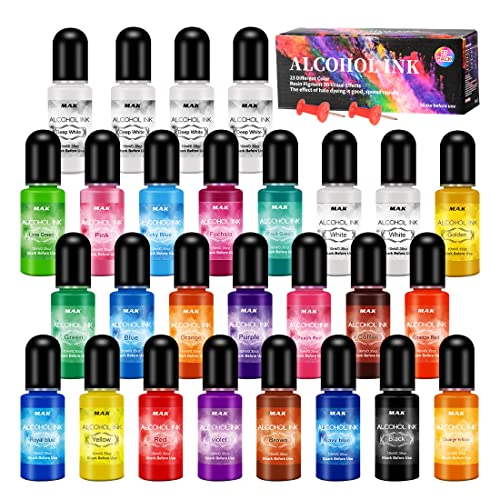 Snapklik.com : Alcohol Ink Set - 27 Colors Alcohol Liquid Dye, High ...