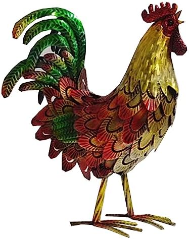 Metal Rooster Decor, Metal Animal Yard Art Lawn Ornament Figures ...