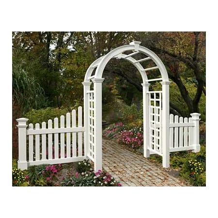 Amazon.com : New England Nantucket Deluxe Arbor and Cottage Picket ...
