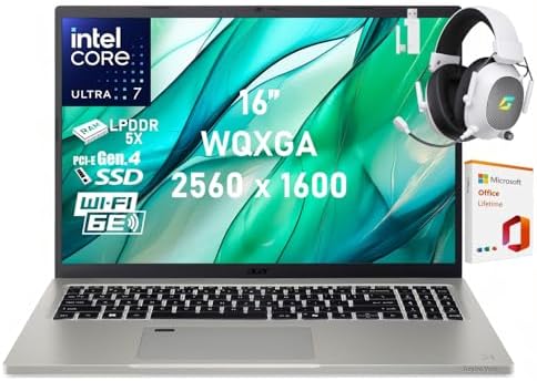 Amazon.com: acer 16 inch AI Laptop, 16" WQXGA Display, Intel Core Ultra ...