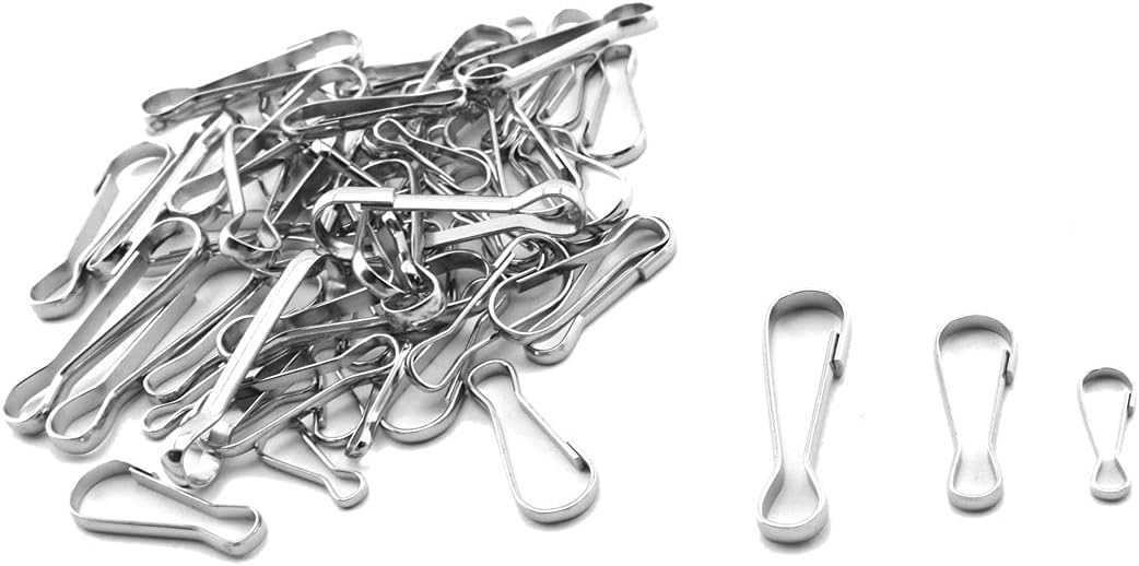Amazon.com: 60pcs Metal Spring Hook Buckles Nickel Plated Snap Hanging ...
