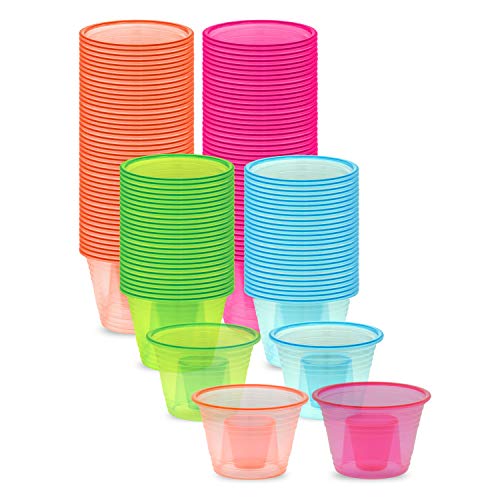 Zappy 150 Assorted Neon Colors Disposable Plastic Party Bomber Power ...