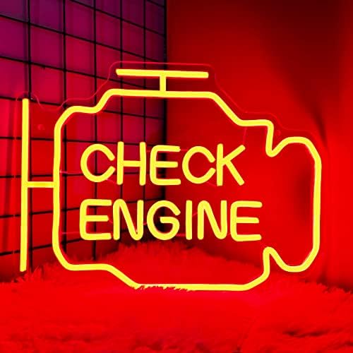 Amazon.com : JianJung Check Engine Light Neon Sign Check LED Sign ...