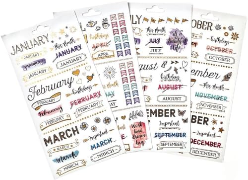 Amazon.com - Journal Months of The Year Pack Sticker Bumper Sticker ...