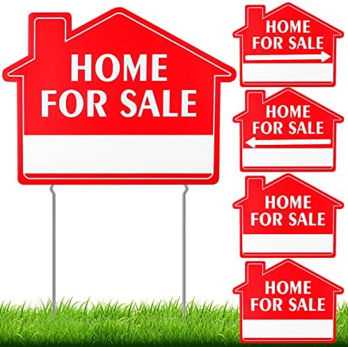 Amazon.com: Qunclay 4 Pcs Home for Sale Signs with Stakes 12 x 16 ...