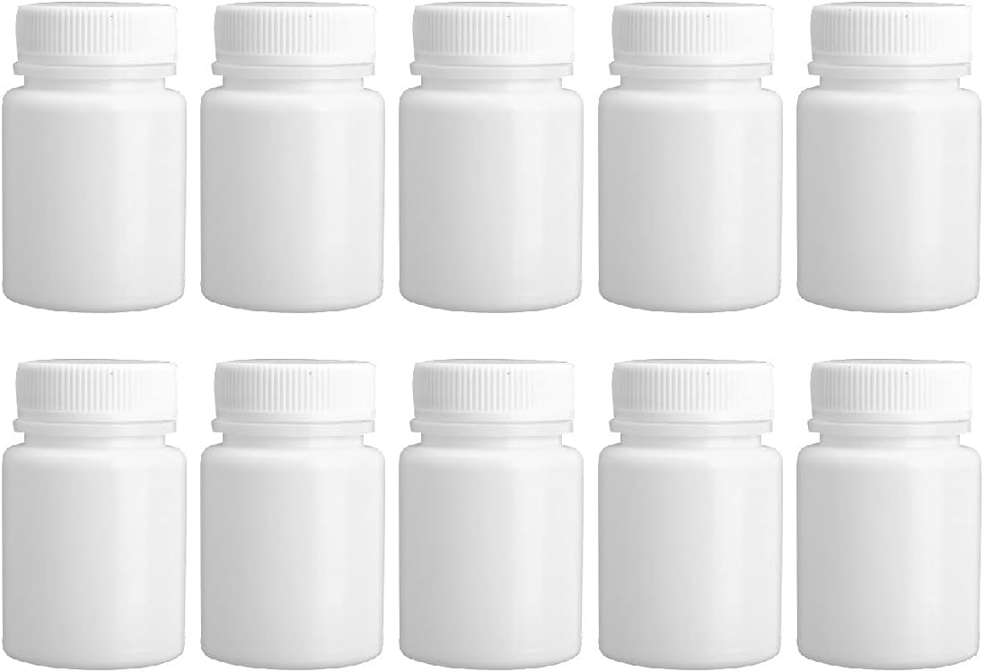 Amazon.com: FEESHOW 10pcs Plastic Pill Tablet Bottles Portable Empty ...
