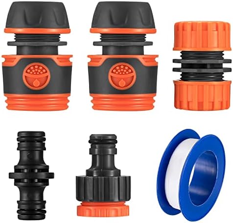 5 Pcs 1/2'' Hose Pipe Connector Kit, Garden Hose Connector Kit, Quick ...