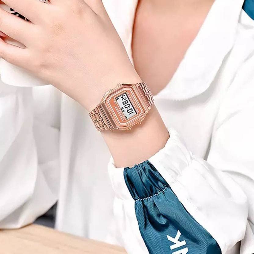 CLOUDWOOD Digital Vintage Square Dial Unisex Wrist Watch for Men ...