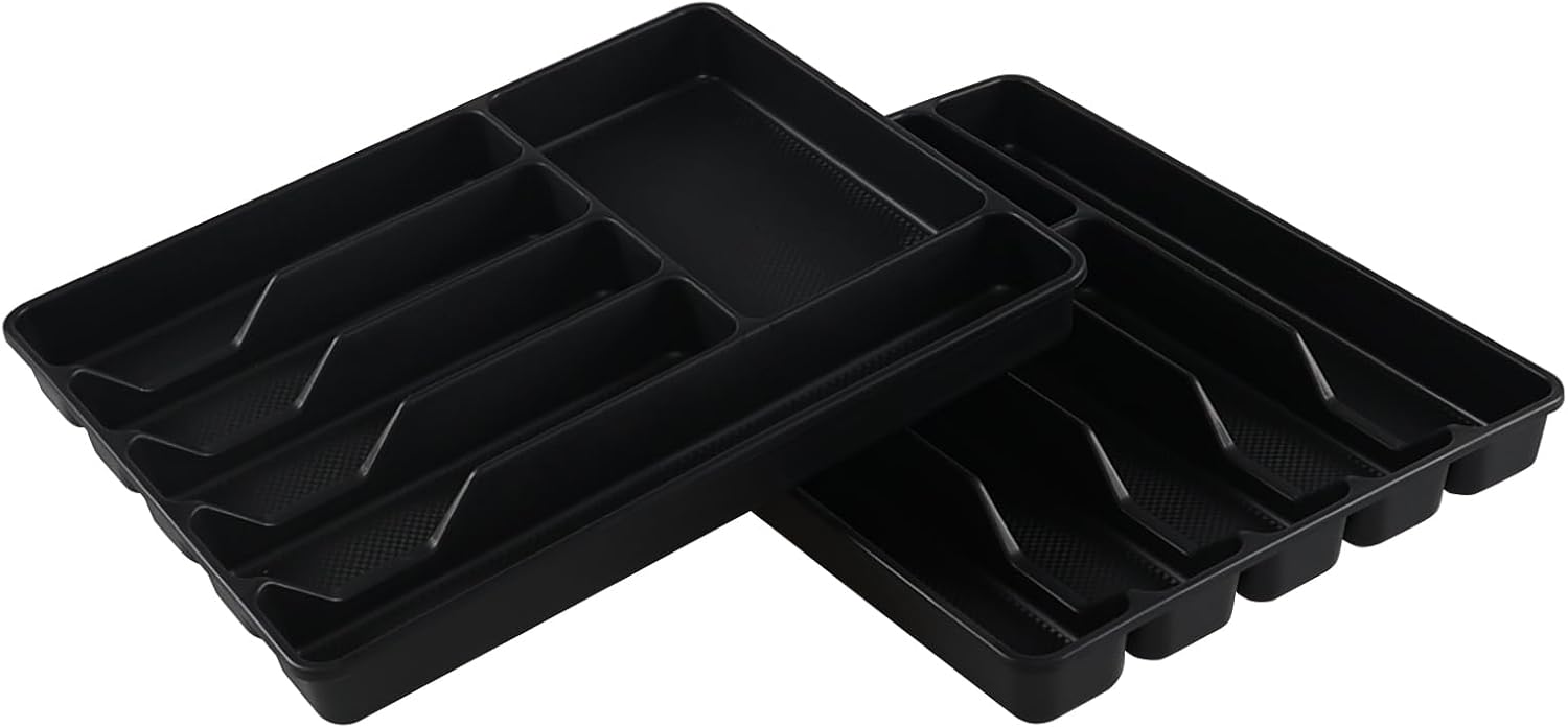 Amazon.com - Xyskin 2-Pack Plastic Cutlery Organizer Tray, Silverware ...