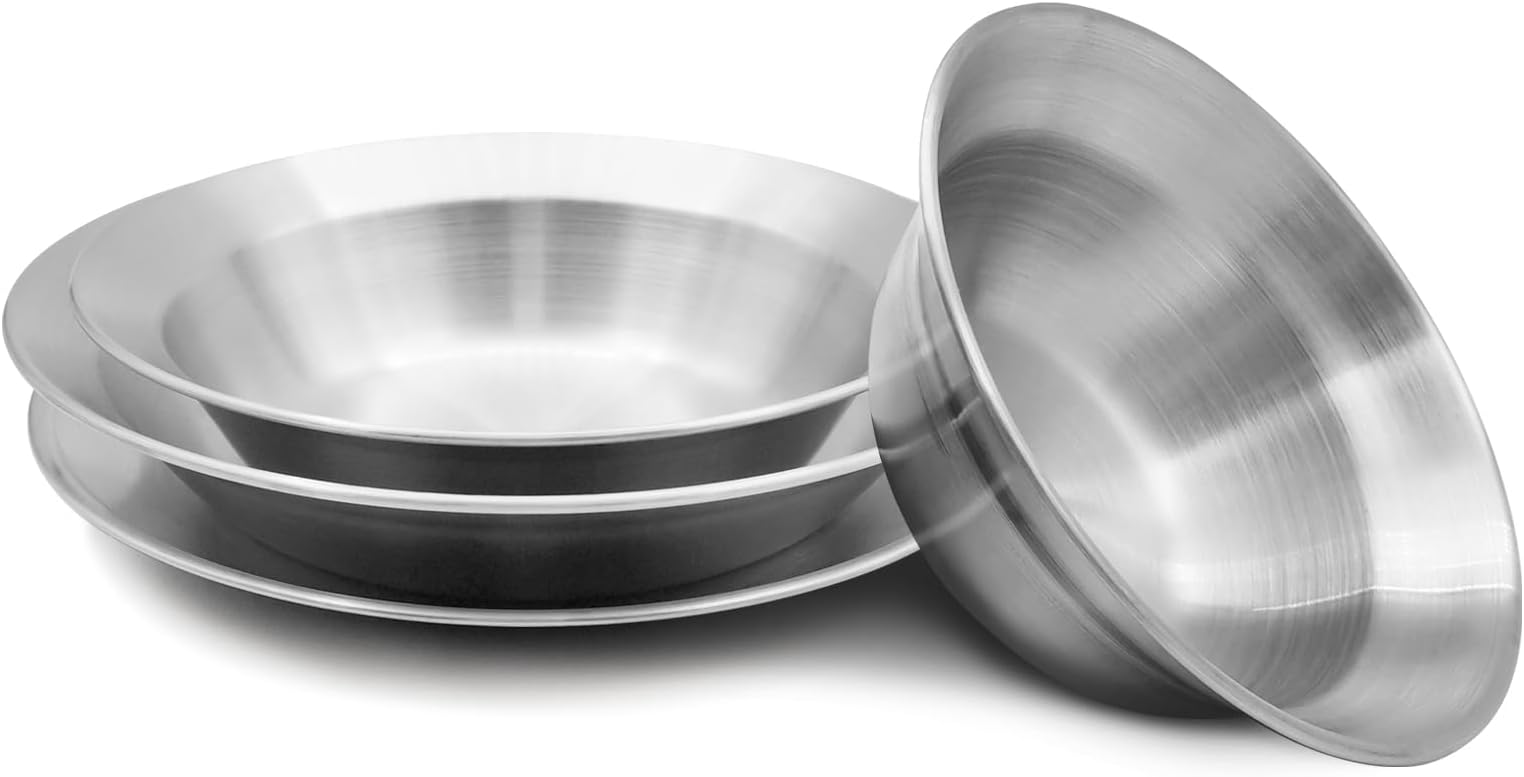 Amazon.com: WBJKZJD Stainless Steel Plates and Bowls Dinnerware Sets ...