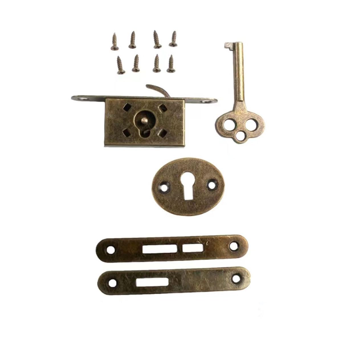 Antique Brass Cedar Box Key with Key and Mounting Screw for Furniture ...