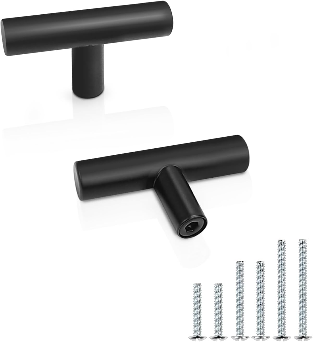 Probrico 10 Pack Black Cabinet Knobs, T Bar Drawer Knobs, Stainless ...