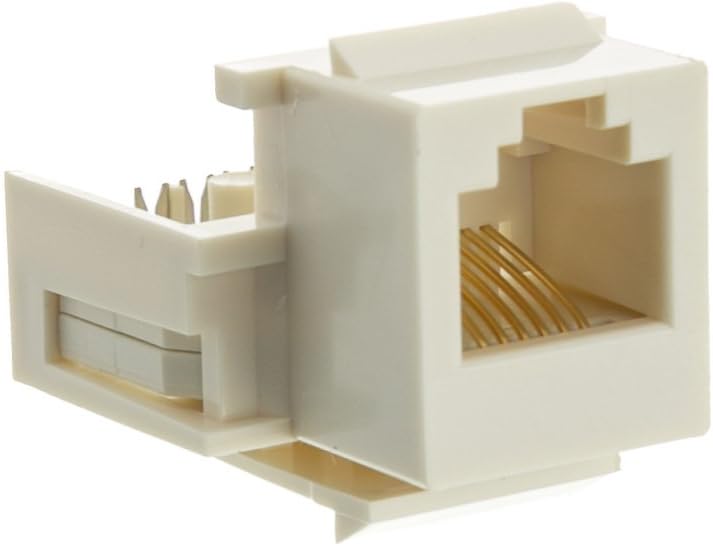 CableWholesale RJ11 / RJ12 Toolless Keystone Jack, White (331-120WH ...