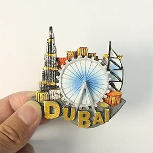 Ímã de geladeira com paisagens arquitetônicas do centro de Dubai ...