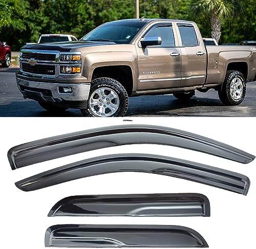 Amazon.com: Side Window Visors Wind Deflectors for Chevy Silverado/GMC ...