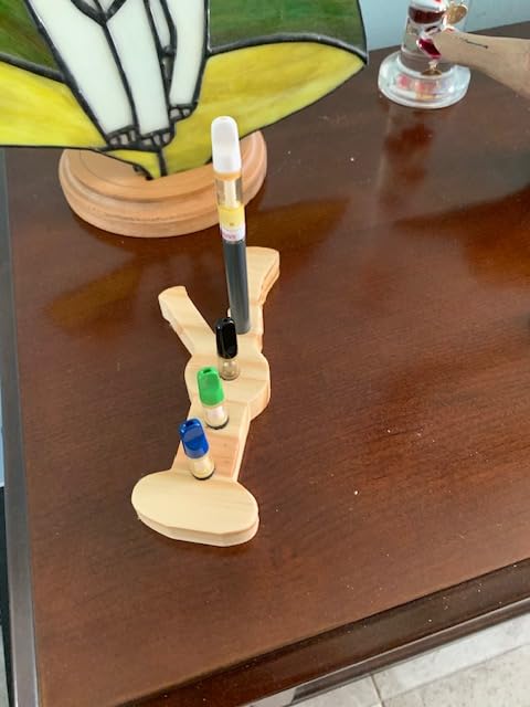 Amazon.com: Vape Pen Holder -Bong Shape - Solid Wood, 3/4 inch deep ...