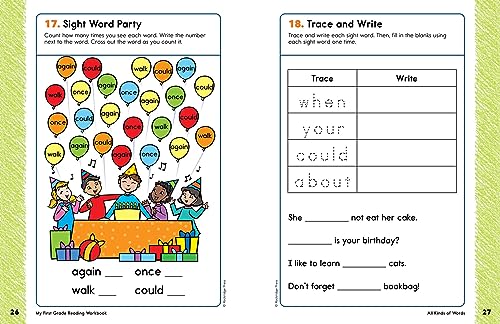 Snapklik.com : My First Grade Reading Workbook: 101 Games & Activities ...