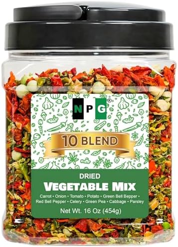 Amazon.com: NPG Dried Vegetable Mix 16 Oz (1 LB), 10-Blend Dehydrated ...