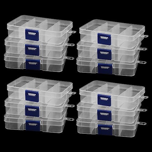 MANCHAP 4 PCS 8 Grids Plastic Bead Storage Box with Adjustable ...