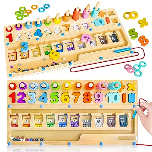 Snapklik.com : Magnetic Color Montessori Maze Toys: Magnet Number Maze Game