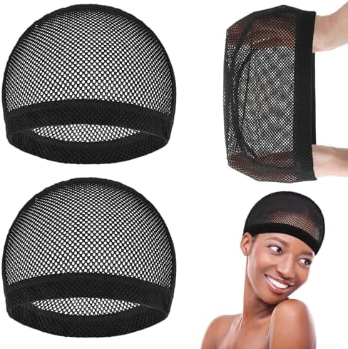 Amazon.com: COMNICO 2PCS Wig Cap Stretchable Crochet Lace Mesh Wig Cap ...