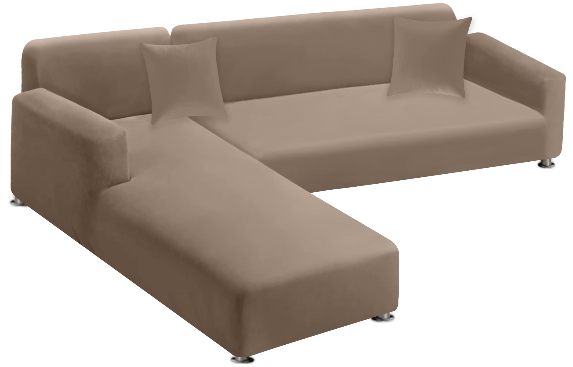 Amazon.com: LA MEACK Sectional Couch Covers 2-Piece Softness L Shaped ...