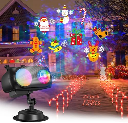 22 in Christmas Candy Cane Pathway Markers & Christmas Halloween ...