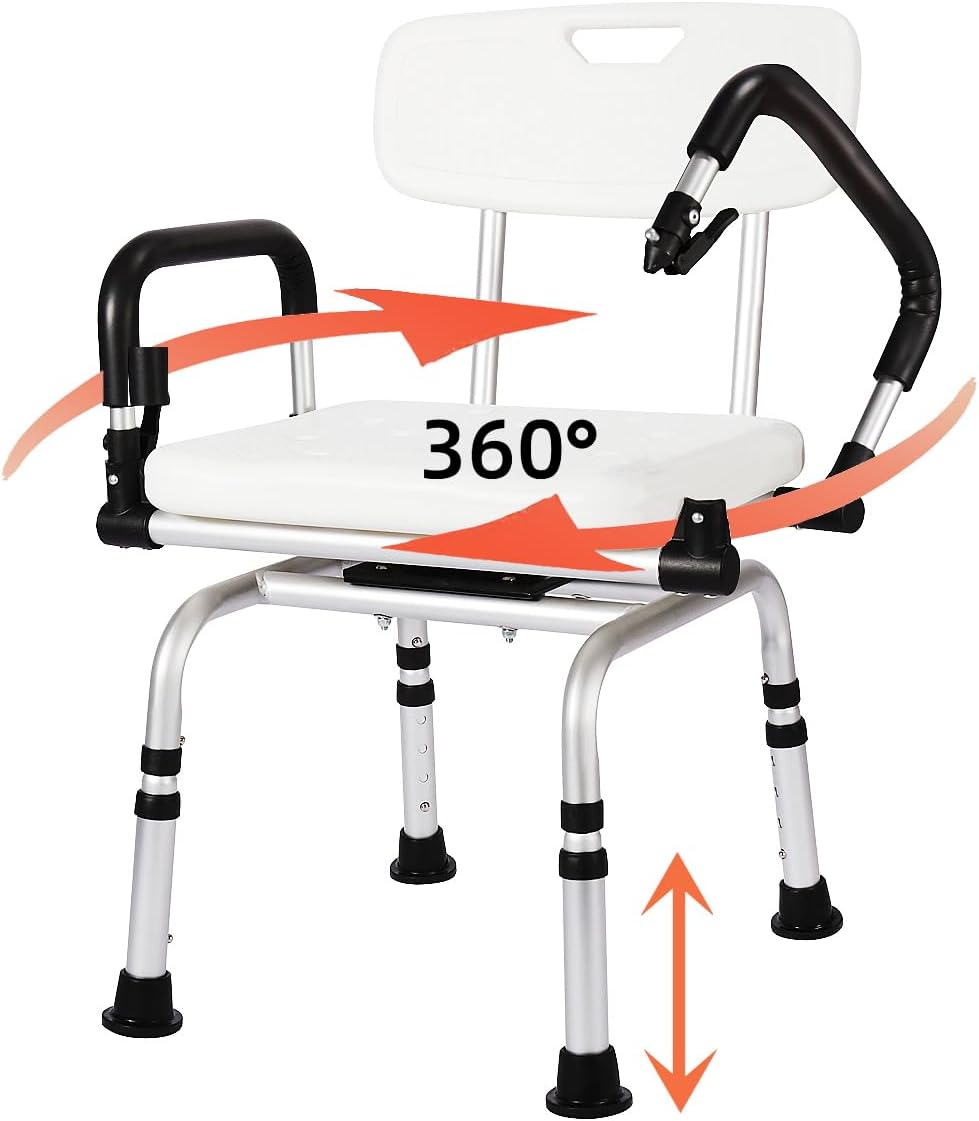Amazon.com: 360°Swivel Shower Chair for Inside Shower, Shower Seats for ...
