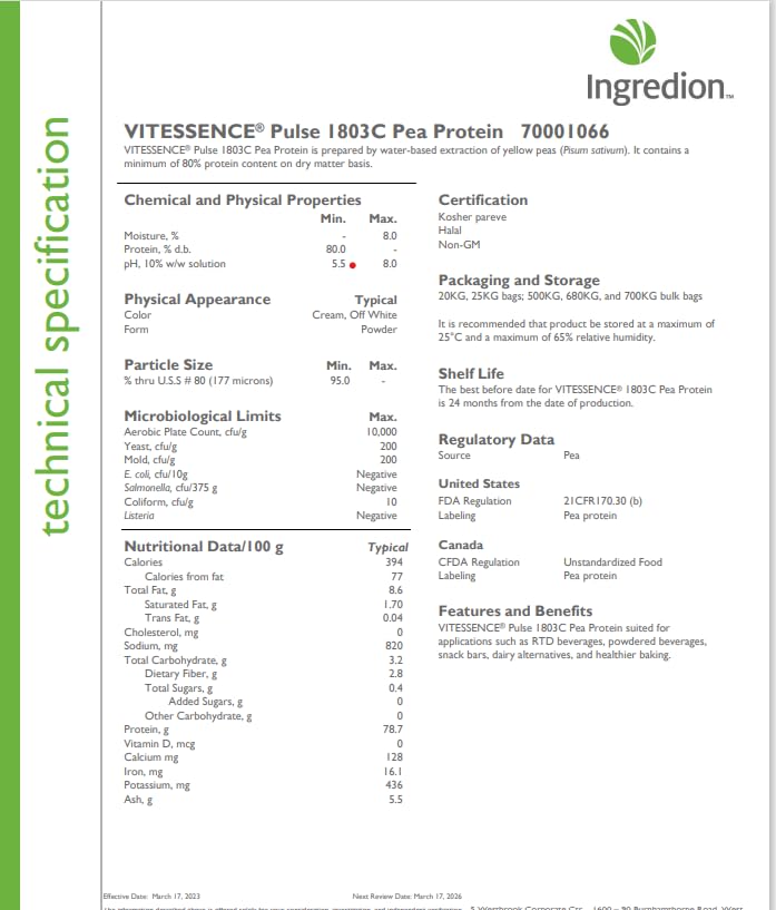 Premium Pea Protein Isolate Bulk pouch Non-GMO (8 lb) - Insect Gourmet ...