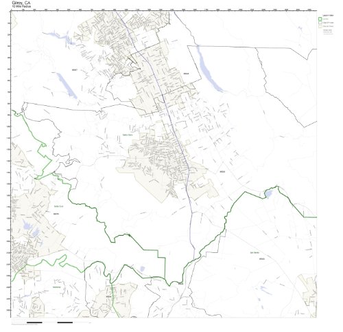 Amazon.com : Gilroy, CA ZIP Code Map Laminated : Prints : Office Products