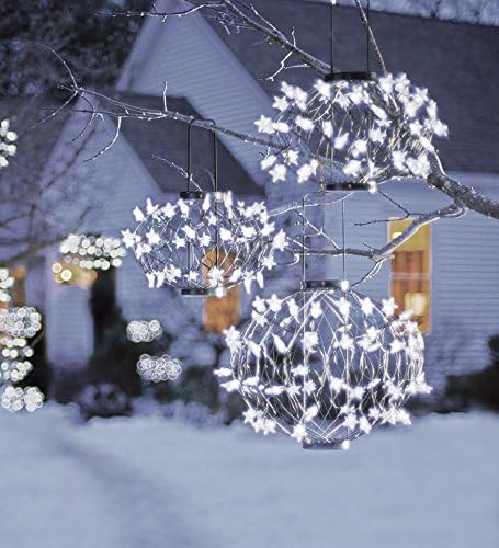 Amazon.com: Wind & Weather Solar-Powered Large Lighted Starball (Set of ...