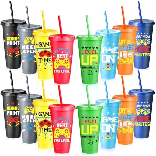 Amazon.com: Video Game Birthday Party Disposable Cups (12 Set) : Health ...