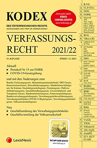 KODEX Verfassungsrecht 2021/22 - inkl. App: unknown author: 9783700778530: Books - Amazon.ca