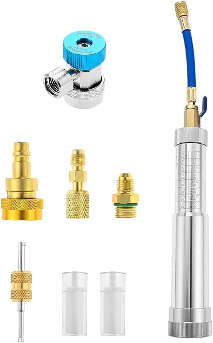 Amazon.com: R134A R1234YF AC Oil Injector Tool AC Dye Injector Kit with ...