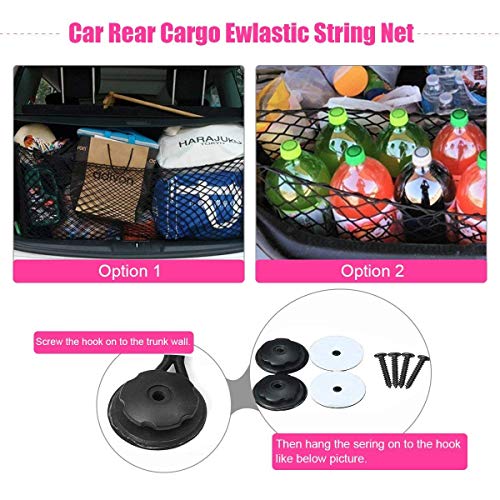 ideapro Rear Cargo Net, Bungee Car Elastic Netting Carrier Trunk ...