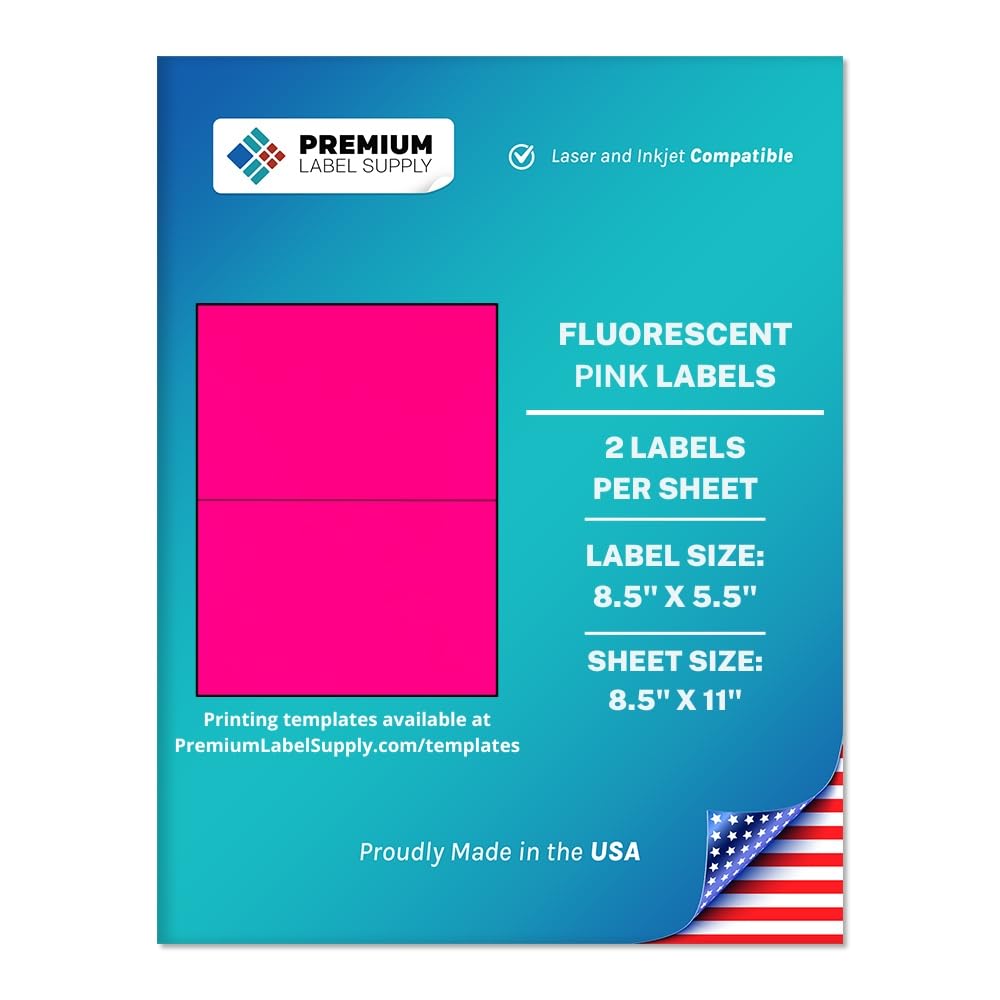 Amazon.com : Premium Label Supply Bright Neon Color Fluorescent Sticker ...