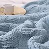 Amazon.com: WRENSONGE Blue Grey Throw Blanket for Couch, Soft Fluffy ...