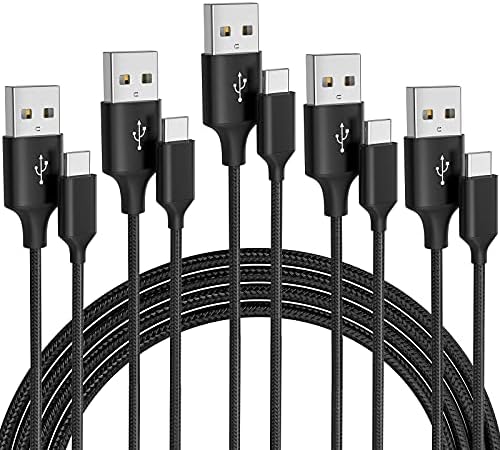 Amazon.com: USB Type C Cable 5Pack (3/3/6/6/10FT) Nylon Braided USB C ...