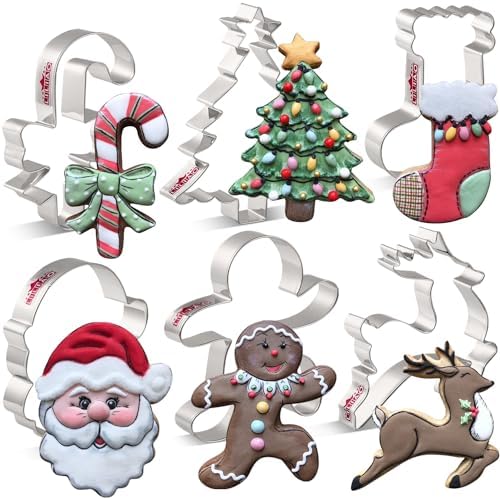 Amazon.com: LILIAO Christmas Cookie Cutter Set, 6-pc, Christmas Tree ...