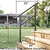 CHR Outdoor 3 Steps Handrail - Black Wrought Iron Handrail Kit (2-3 ...