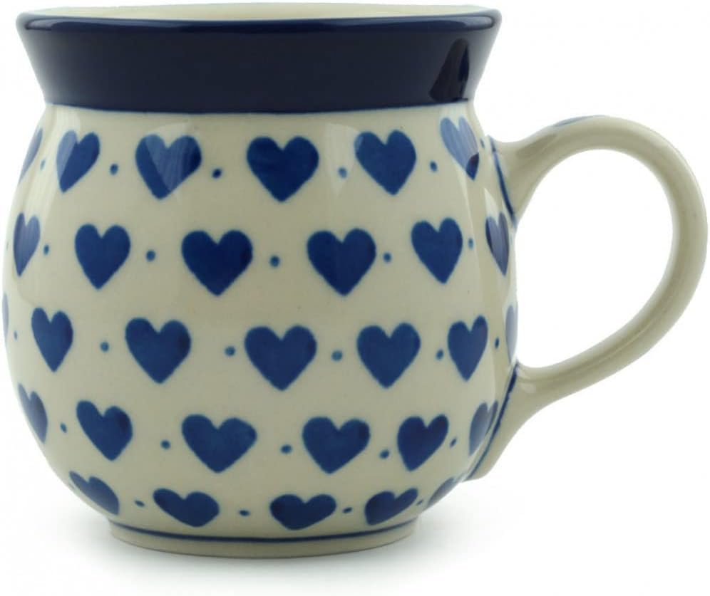 Amazon.com | Authentic Polish Pottery Bubble Mug 8 oz in Hearts Delight ...