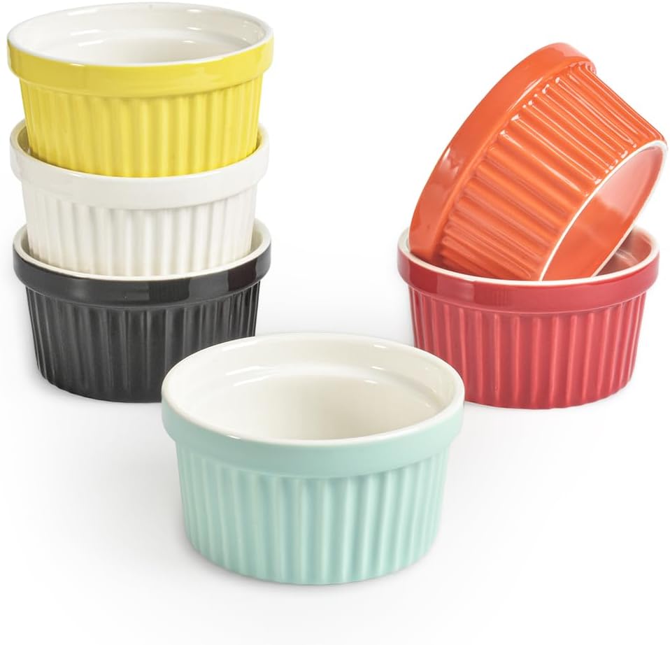 Amazon.com: AWAKEY Porcelain Ramekins with Silicone Storage lids, Set ...