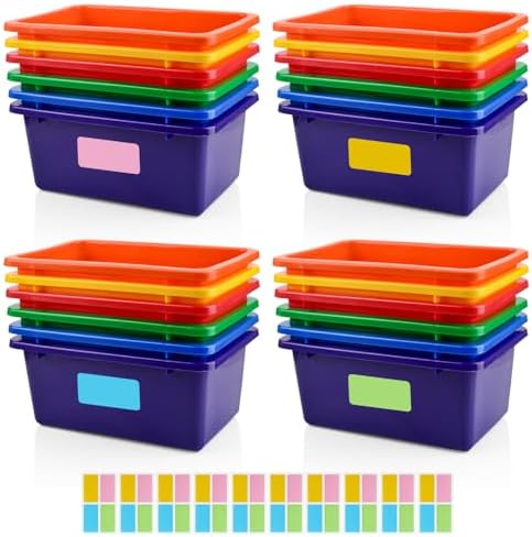 Amazon.com - Hoolerry 24 Pcs Plastic Cubby Storage Bins Classroom Cubby ...