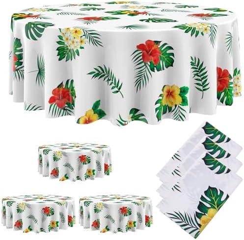 Amazon.com: Oudain 6 Pcs Hawaiian Tablecloth 84 Inch Tropical Palm ...