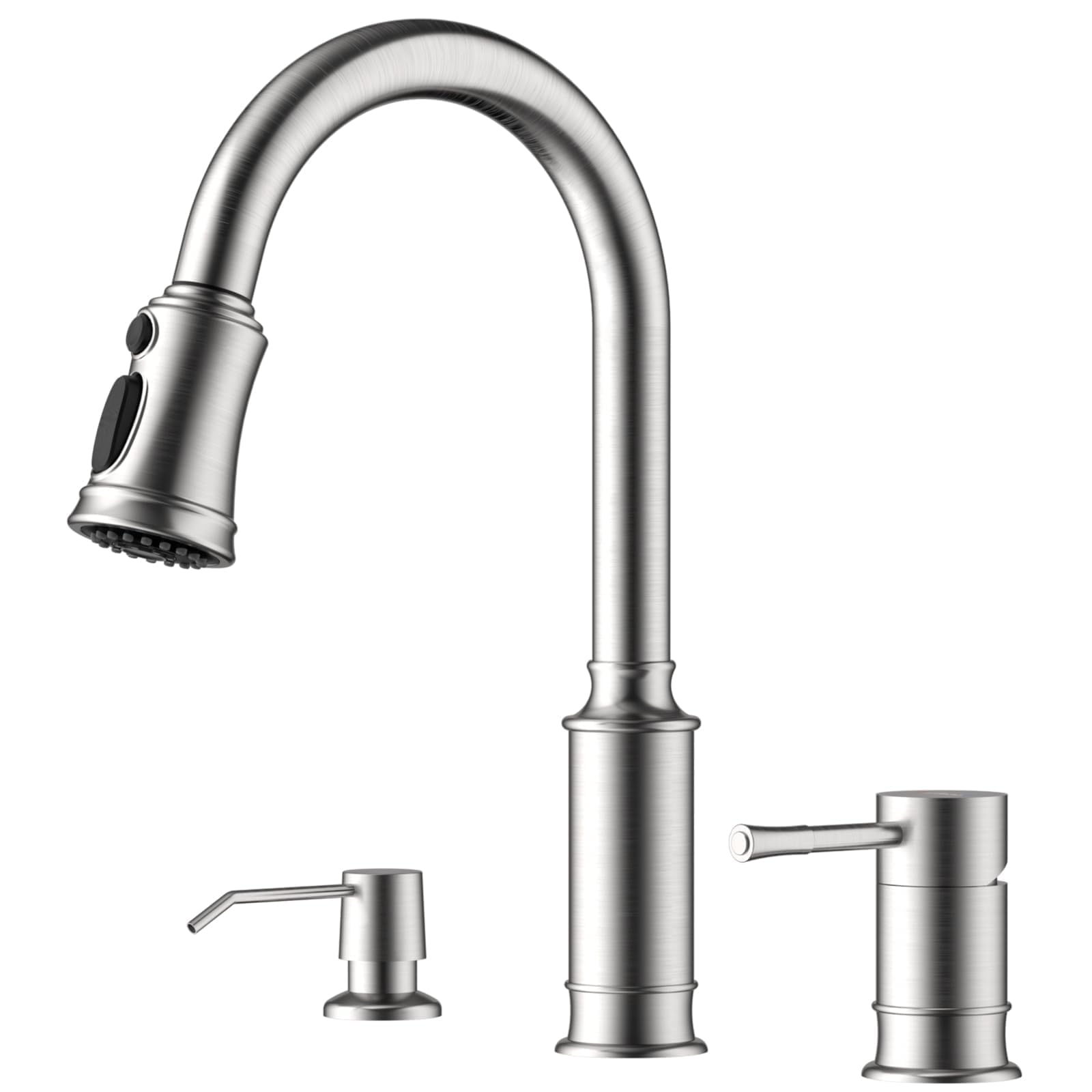 APPASO Kitchen Faucet with Soap Dispenser, 3 Hole Kitchen Faucet with ...